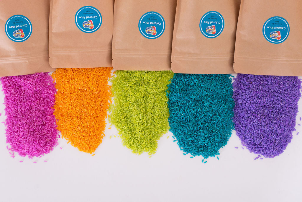 NEW Colored Rice Sensory Bin Refill Packs – Messy Play Kits