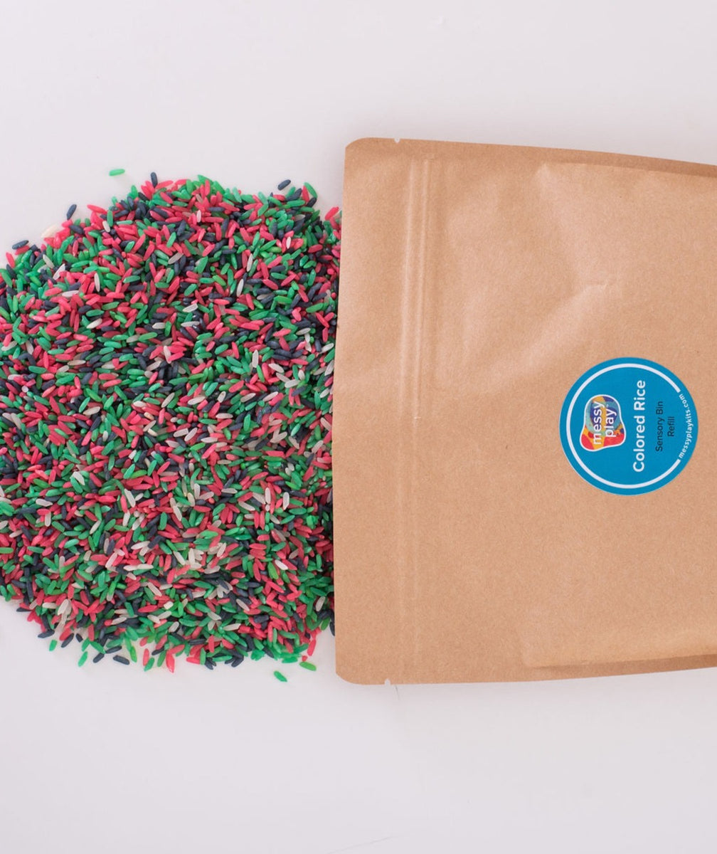 NEW Colored Rice Sensory Bin Refill Packs – Messy Play Kits